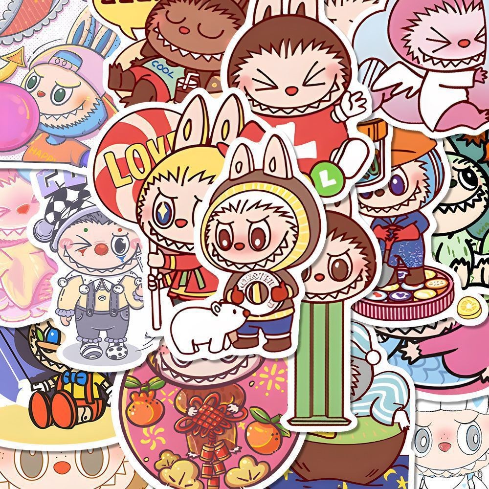 80 Pieces Of Labubu Labubu Stickers Cute Cartoon Two-Dimensional Bubble ...