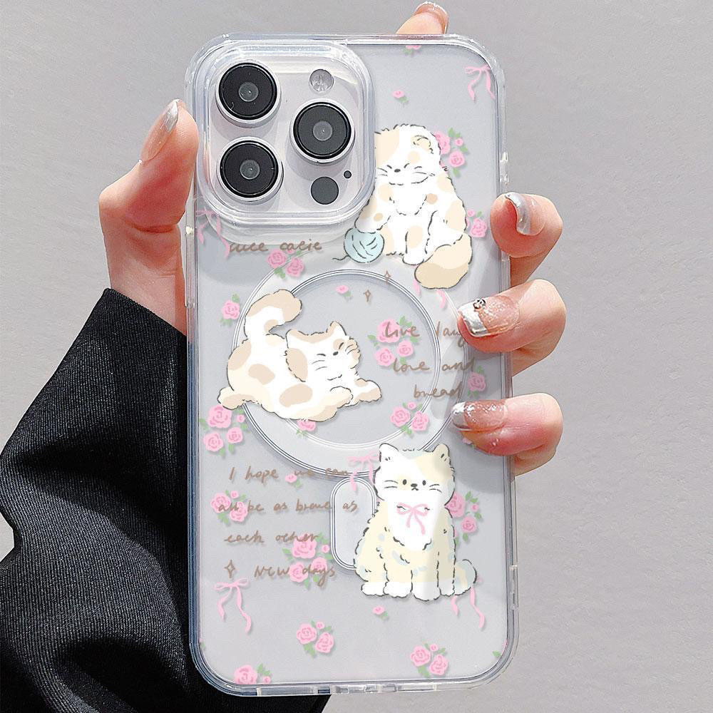 Phone case Applicable iPhone 11 12 13 14 15 16 Pro max Plus Bow Cat All ...