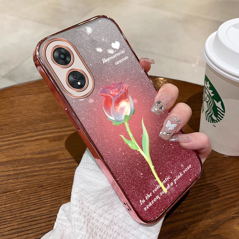 Casing oppo A58 5G OPPO A78 5g OPPO A98 5g Phone case shiny flower soft ...