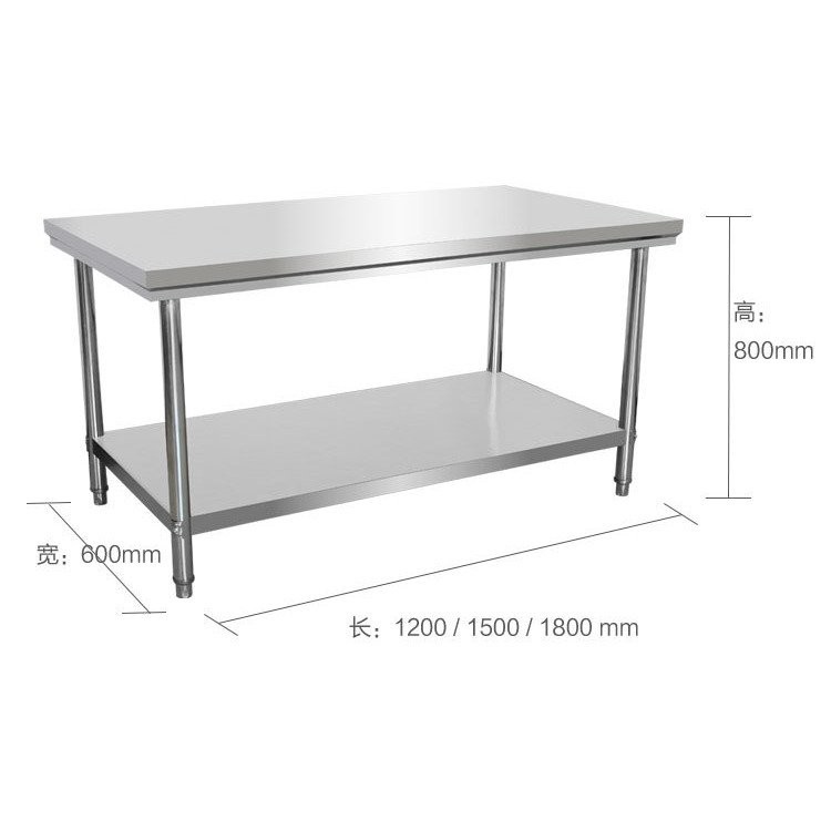 Double-Layer Three-Layer Stainless Steel Working Table, Restaurant ...