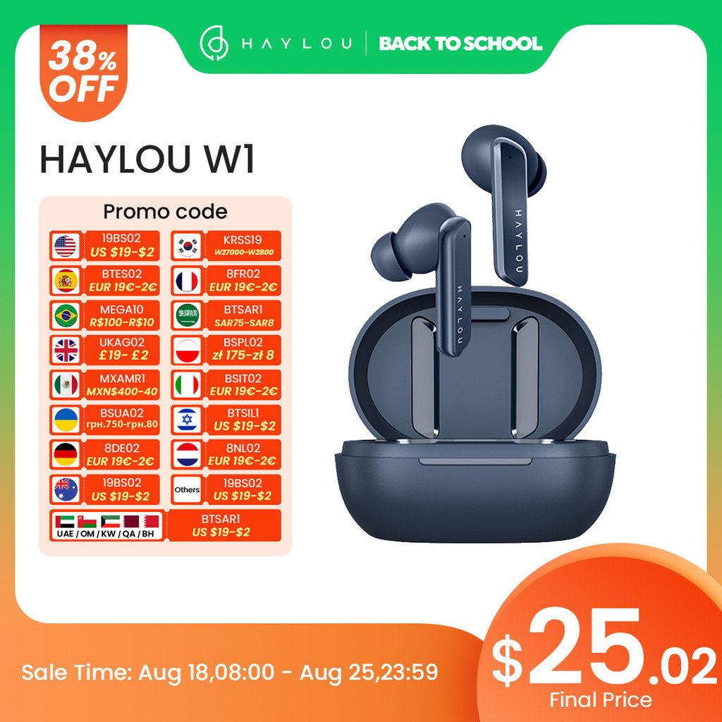 HAYLOU W1 QCC 3040 Bluetooth 5.2 Earphones,Apt-X/AAC Moving iron ...