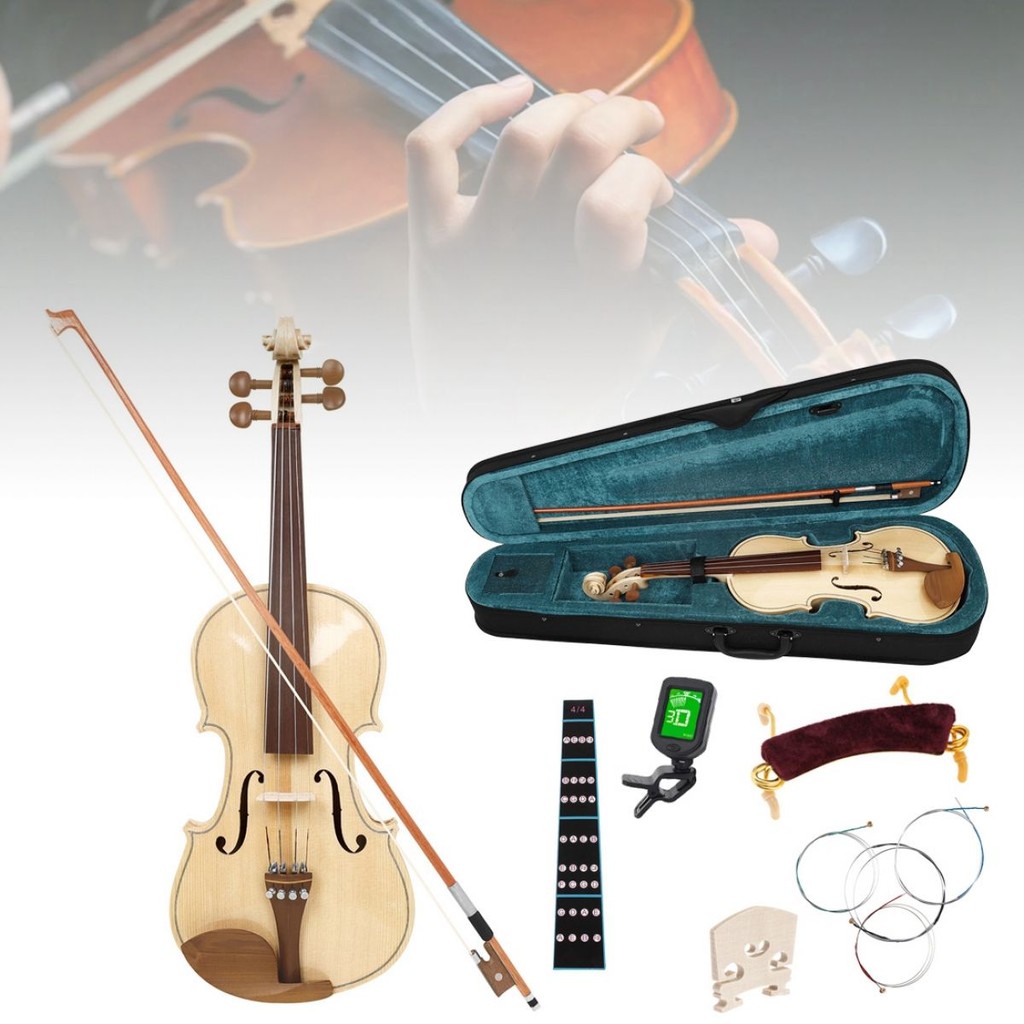 4/4 Full Size Spruce Wood Violin Set Beginner / Professional Violin Kit ...