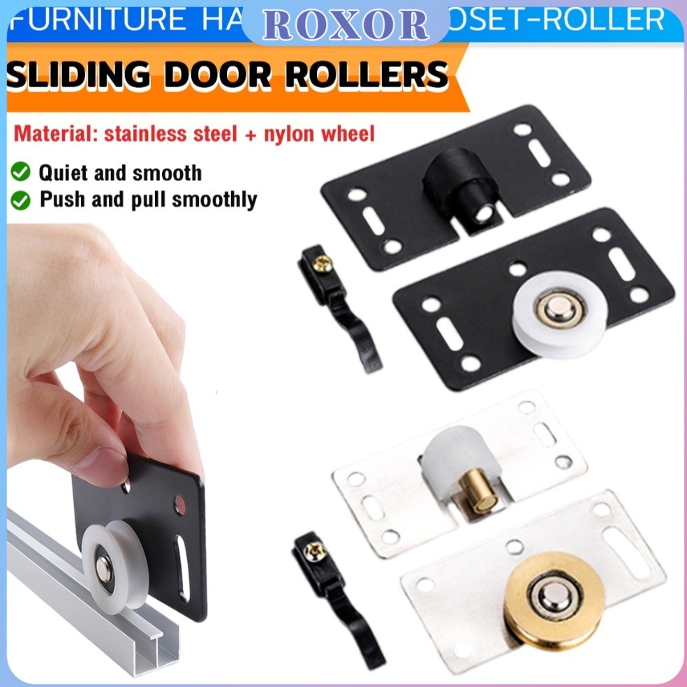 ROXOR Sliding Door Rollers Wardrobe Nylon Pulley Hanging Wheel Cabinet ...