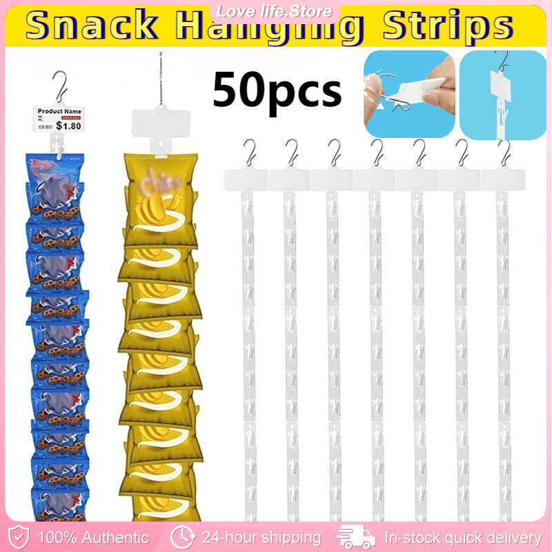 Snack Hanging Strips Station Store Snacks Display Hanger Hooks Plastic ...
