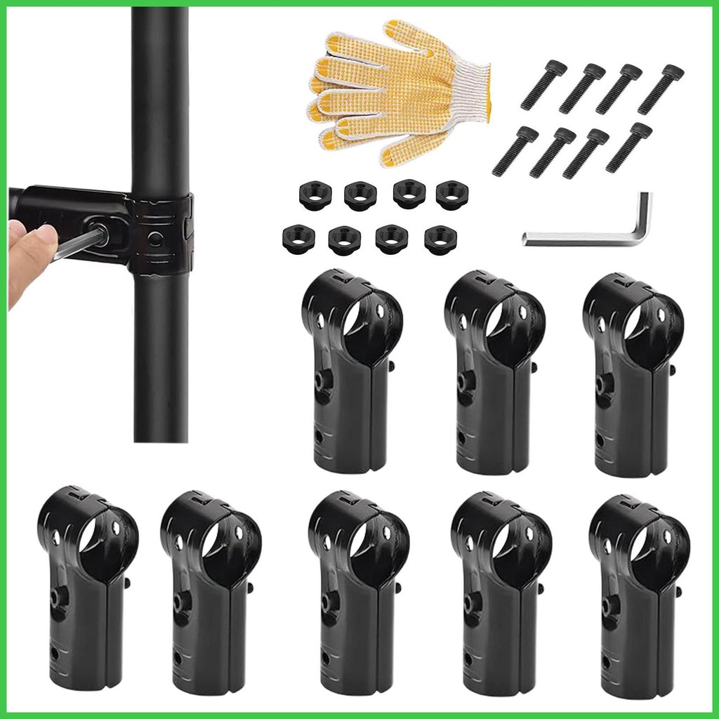 Chain Link Fence T Clamp 8X Panel Pipe T Clamps with Hex Key and Gloves ...