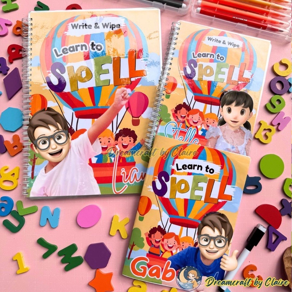 LEARN TO SPELL- WRITE AND ERASE ACTIVITY FOR KIDS- A4 AND A5 SIZE ...