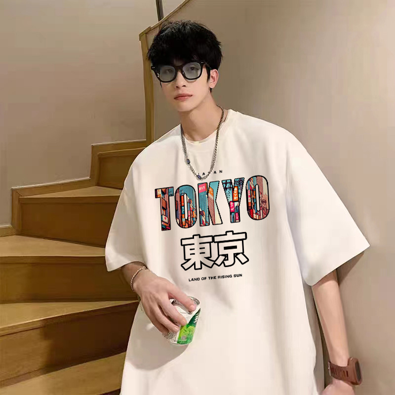 Japanese series t shirt men casual party round neck shirts oversized ...