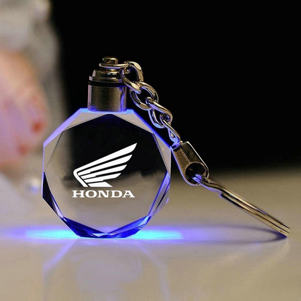 HONDA Keychain LED light emitting crystal color key transparent ...
