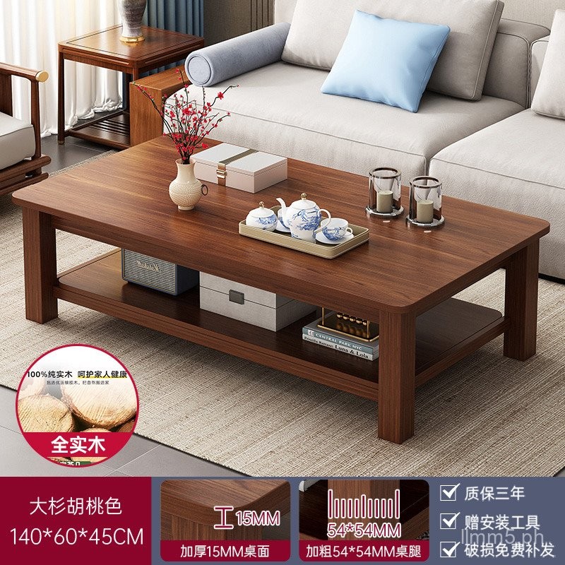 lySolid Wood Tea Table Living Room Home2024New Rectangular Chinese ...