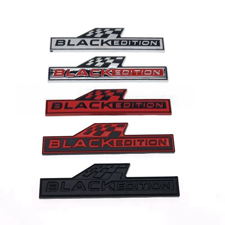BLACK EDITION logo rear trunk emblem Car side sticker 3D metal badge ...