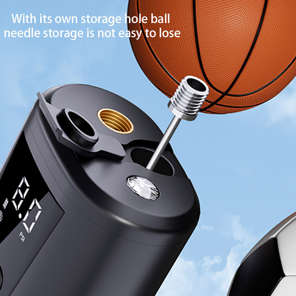 Portable Air Pump 2000mAh Battery Football Basketball Inflator LCD ...