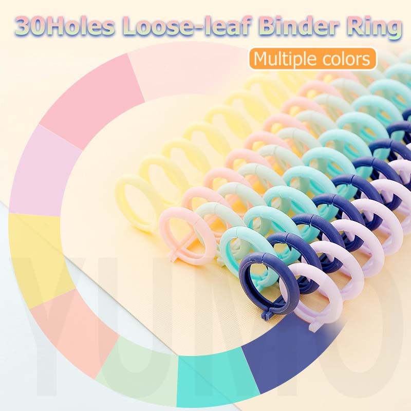 30 Hole Loose-Leaf Plastic Binding Ring DIY Notebook Binding Spiral ...