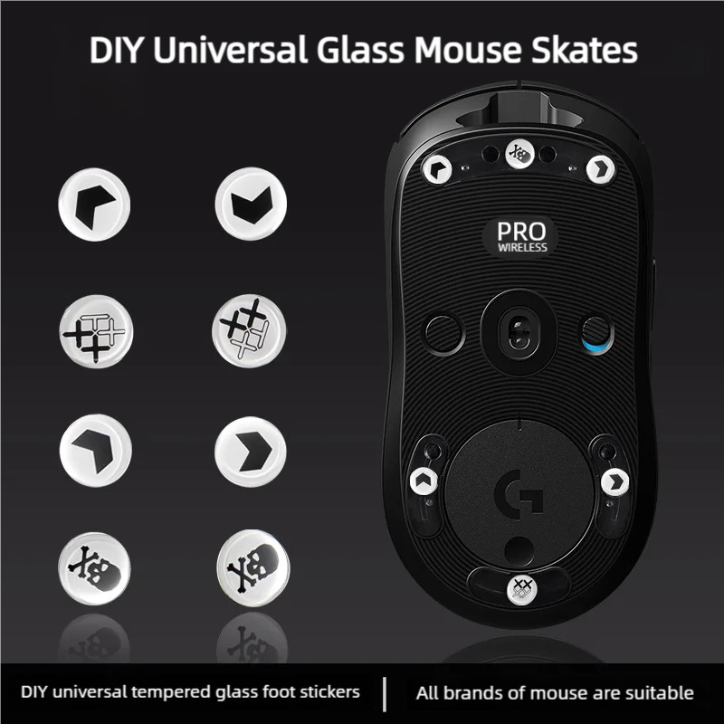 UCONS DIY Universal Glass Mouse Skates Durable Ultra-thin Smooth Glass ...