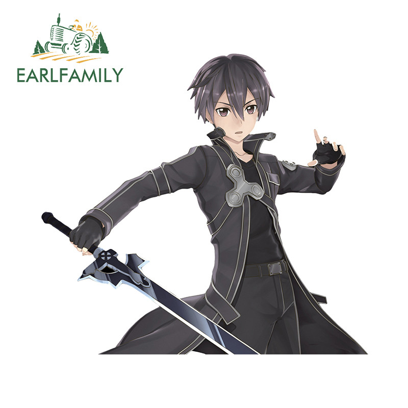 EARLFAMILY 13cm Sword Art Online Kirito Car Sticker Windows Bumper Air ...
