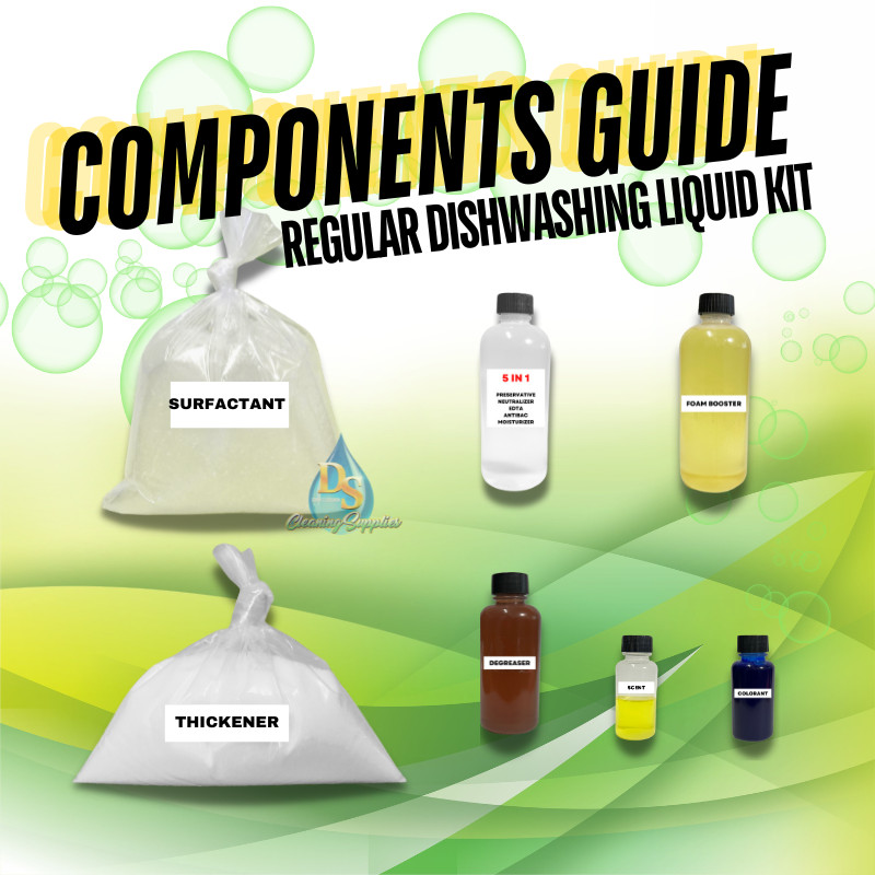 DIY DISHWASHING LIQUID KIT FREE BUBBLE ENHANCER 17-18 LITERS YIELD ...