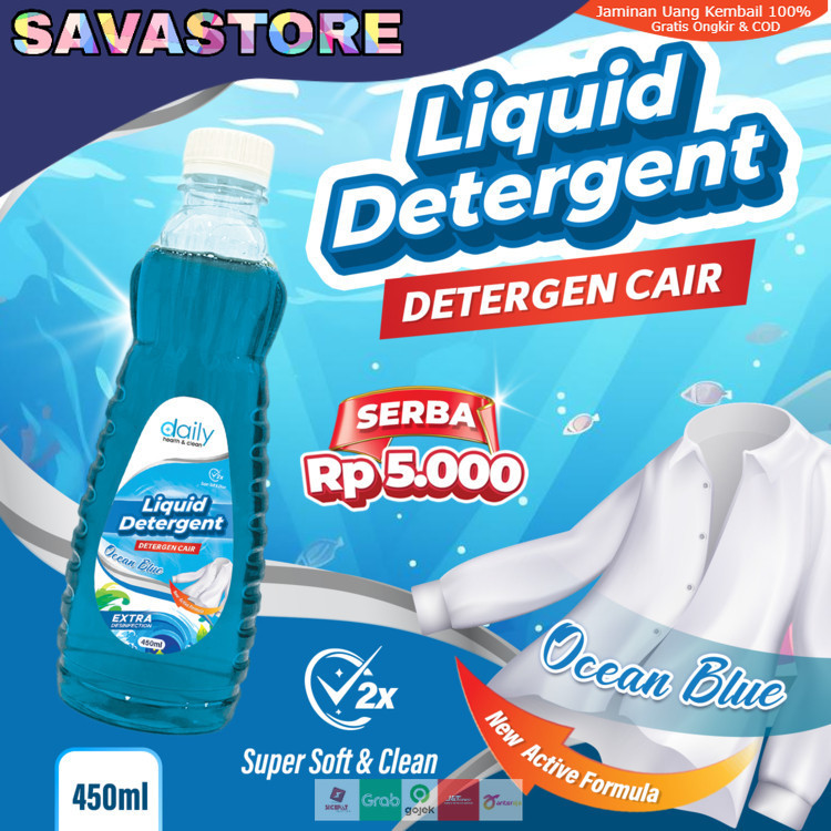 Daily Laundry Liquid Detergent Ocean Blue Aroma 450ml | Shopee Philippines
