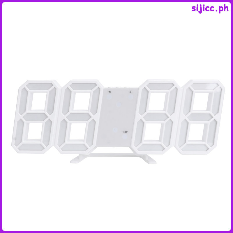 3 D Hexagon Floating Shelves LED Alarm Clock Digital Wall Night Light ...