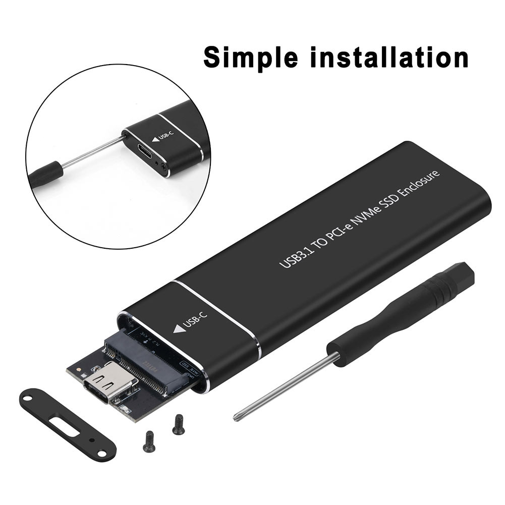 USB3.1 To M.2 NVME SSD Enclosure External Case 10Gbps Hard Drive ...