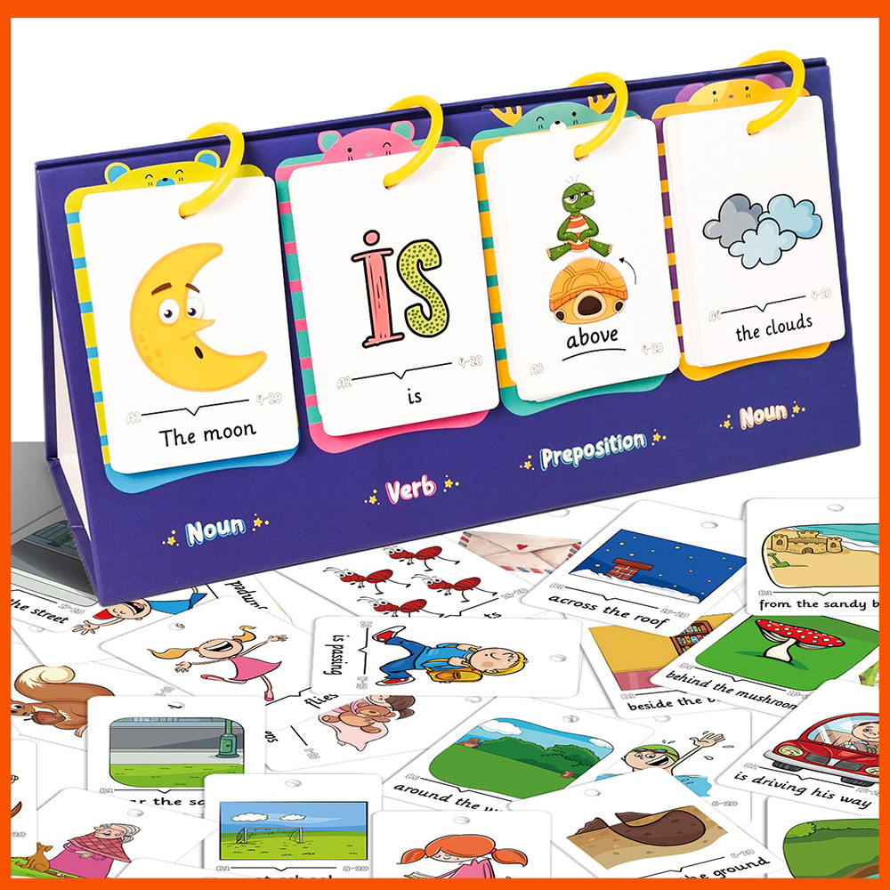 80Pcs Basic Sentence Education Flash Cards for Kids Word Make Sentence ...