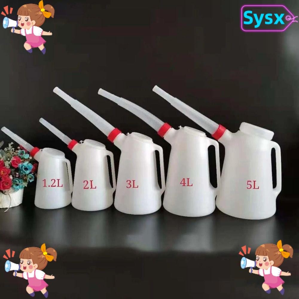 SYSX Spout Container Oiler, 1.2/2/3/4/5 Litre Plastic Oil Measuring Jug ...