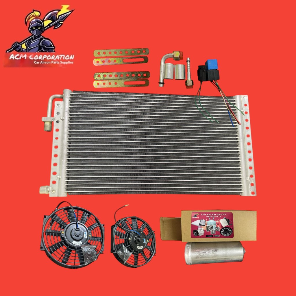Long Condenser Laminated Aux fan KIT Car aircon parts Honda toyota etc ...