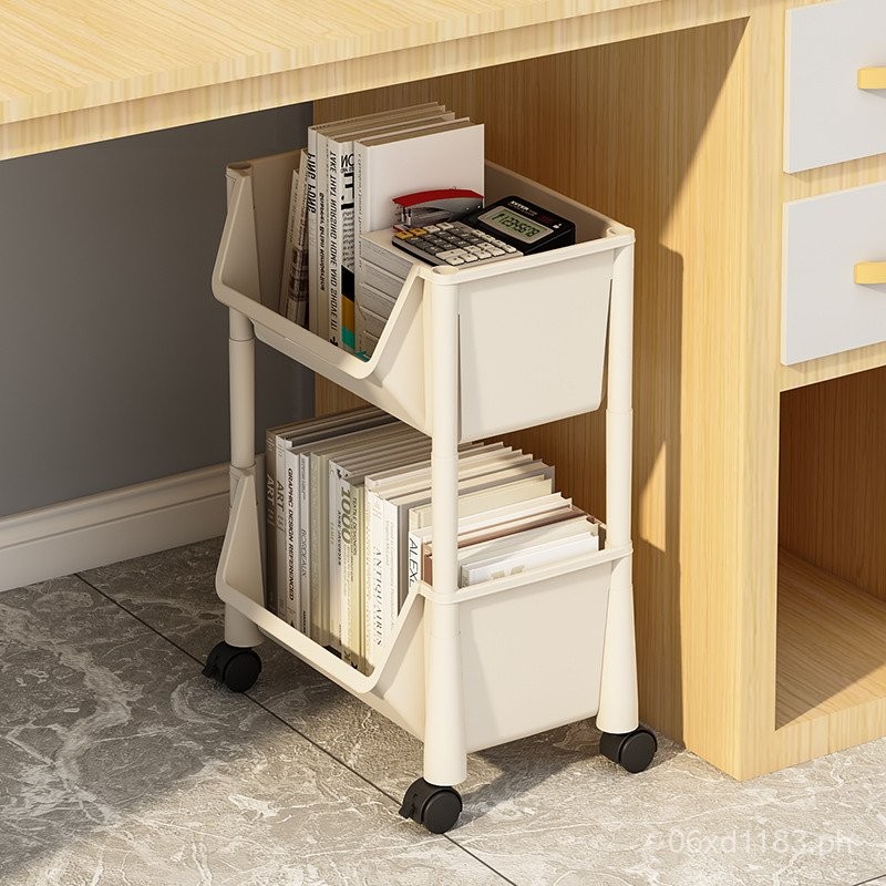 Small Living Room Home Bookshelf Storage Rack Living Room Mobile Stall ...