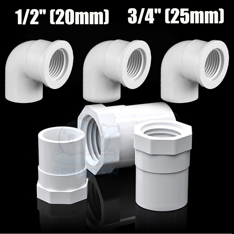 PVC Blue Fittings - (Female Threaded) Coupling, Tee, EIbow; 1/2", 3/4 ...