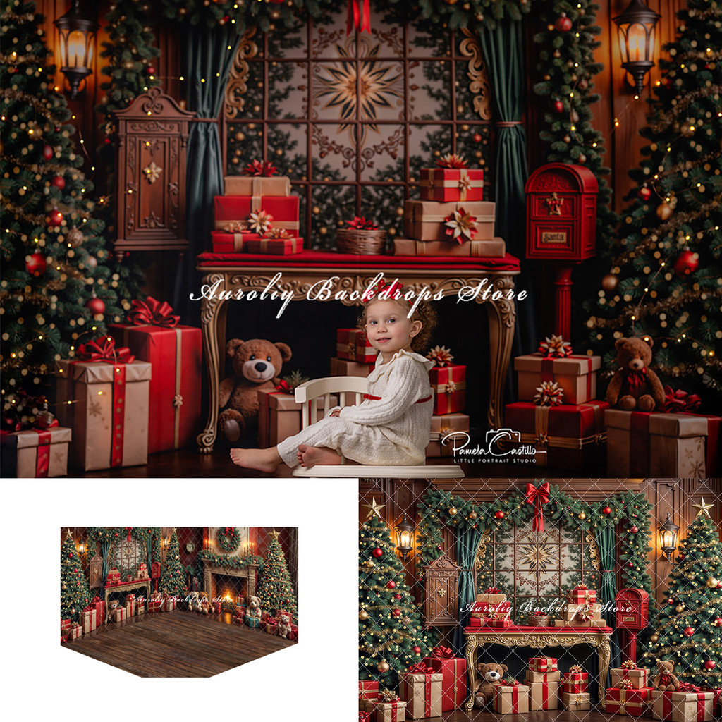 Fireside Christmas Backdrops Child Baby Photo Studio Prop Adult Kids ...