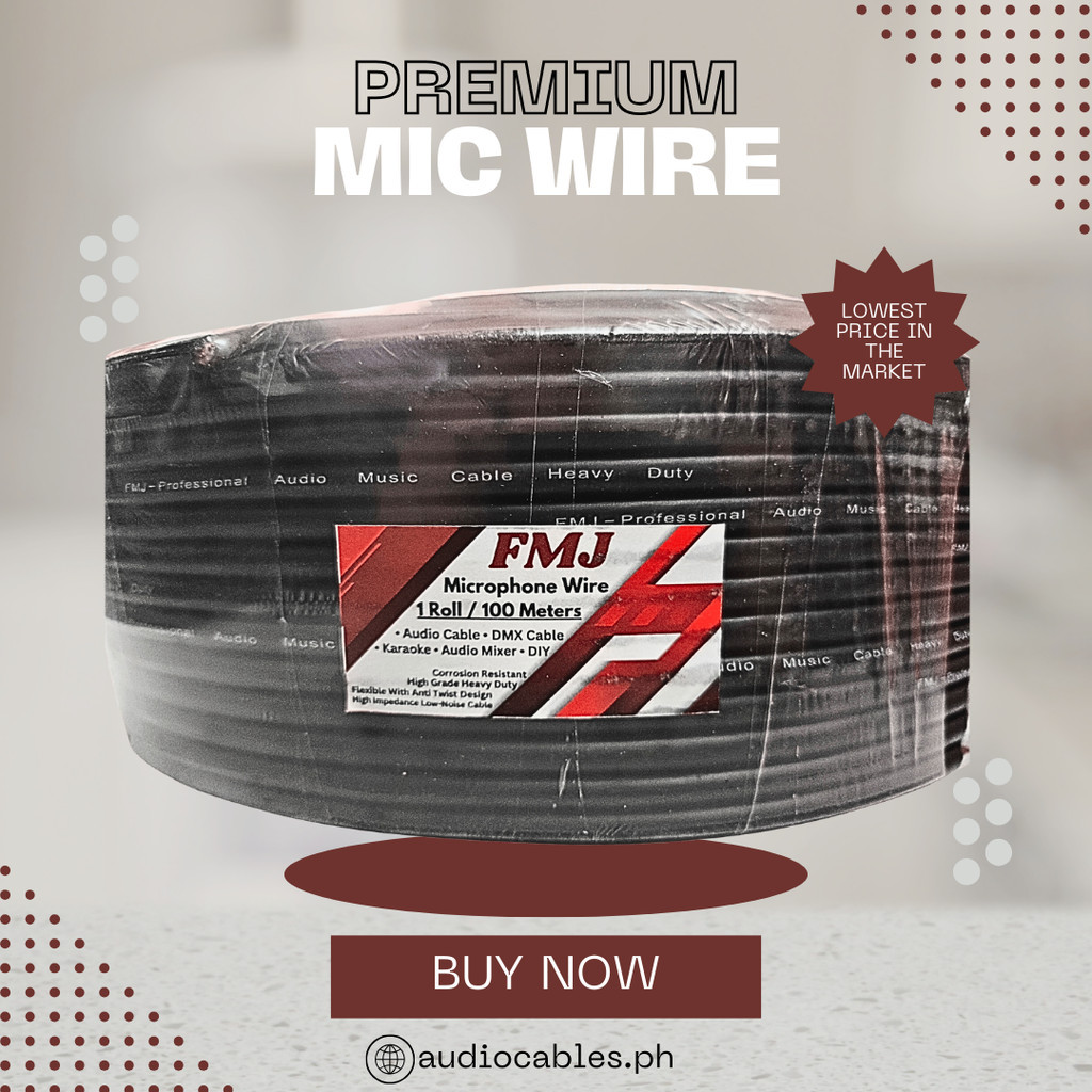 BLACK Microphone Cable 100 Meter Roll Durable For XLR Cables and DIY ...