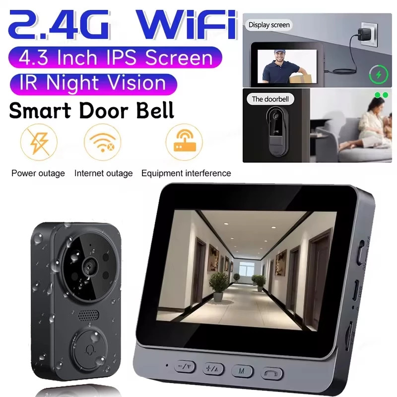 Wireless Visible Doorbell Smart Wifi Visible Display Screen Doorbells ...