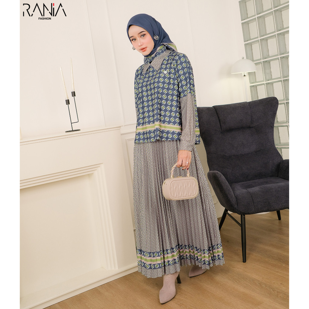 Rania Fashion Moza Velvet Mongly Skirt Suit | Shopee Philippines