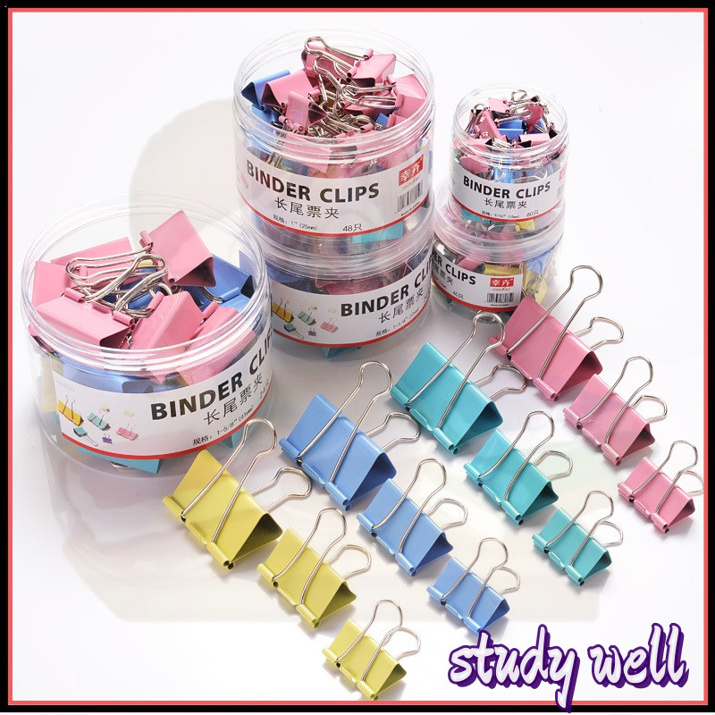 60pcs Color Long Tail Ticket Clip Dovetail Clip Binder Paper Clip Multi ...