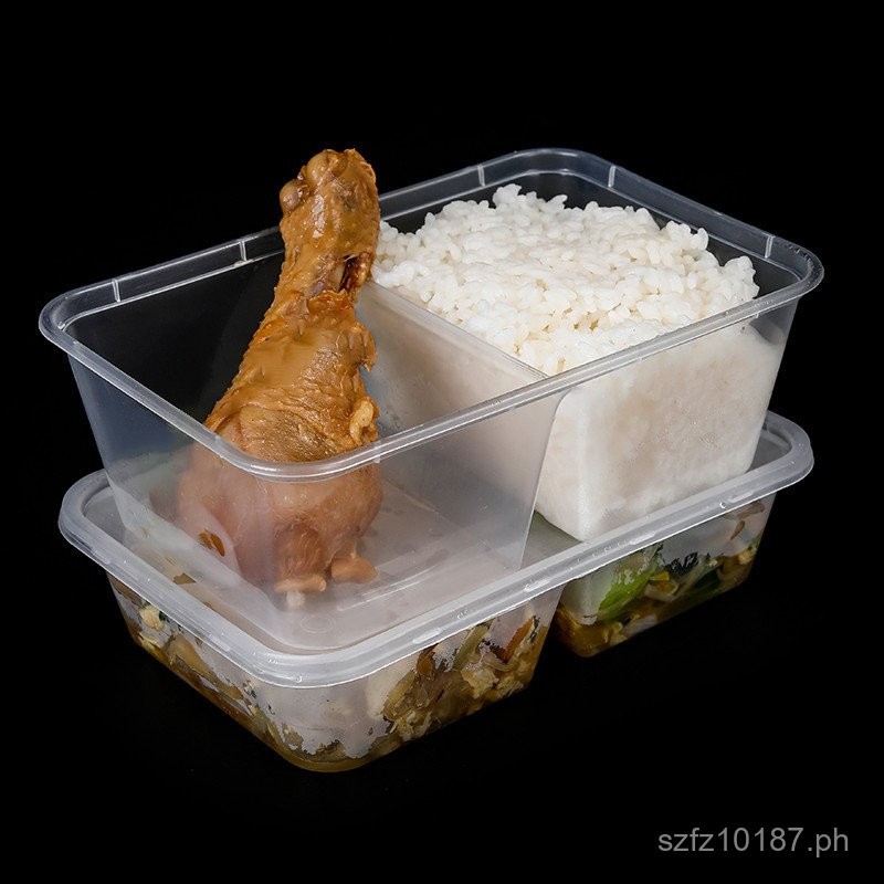 Compartment Bento Box Double Compartment Takeout Transparent Food Grade ...