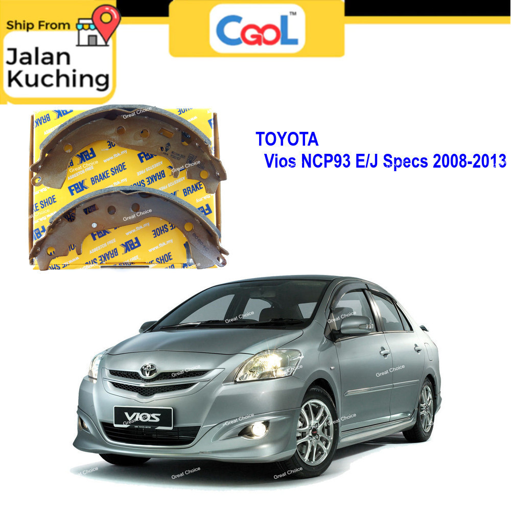 FBK Vios NCP93 NCP150 E/J Specs Rear Brake Shoe Kasut TOYOTA FK2383 ...