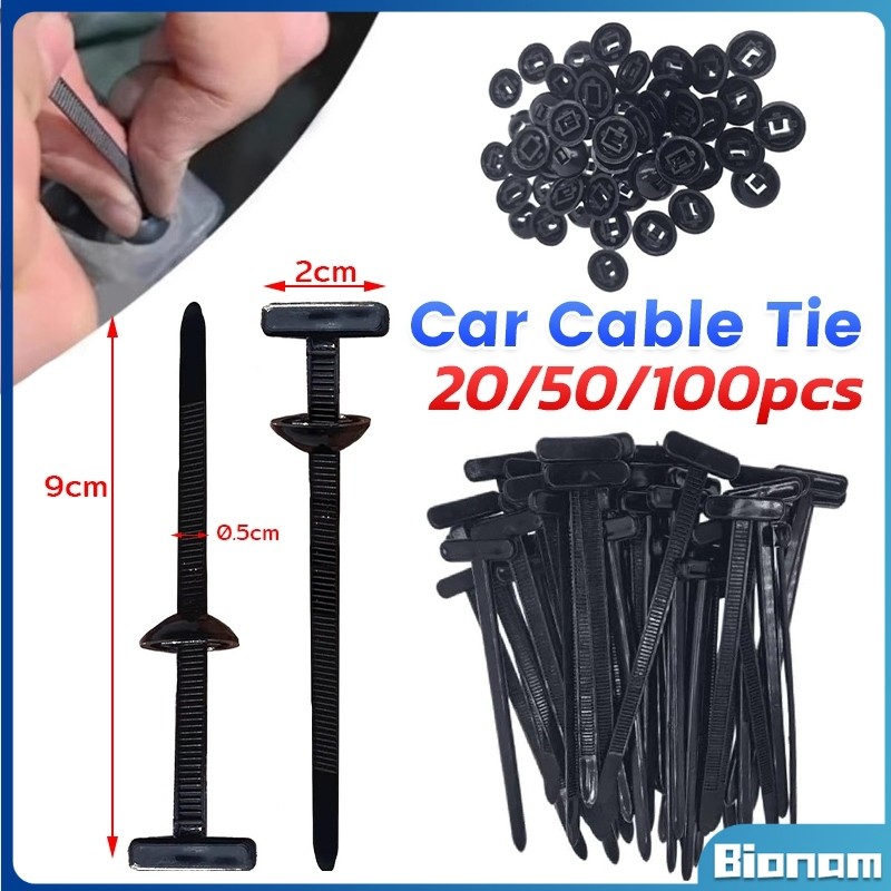 Universal Car Nylon Cable Tie Buckle Black Self-Locking Plastic Wire ...