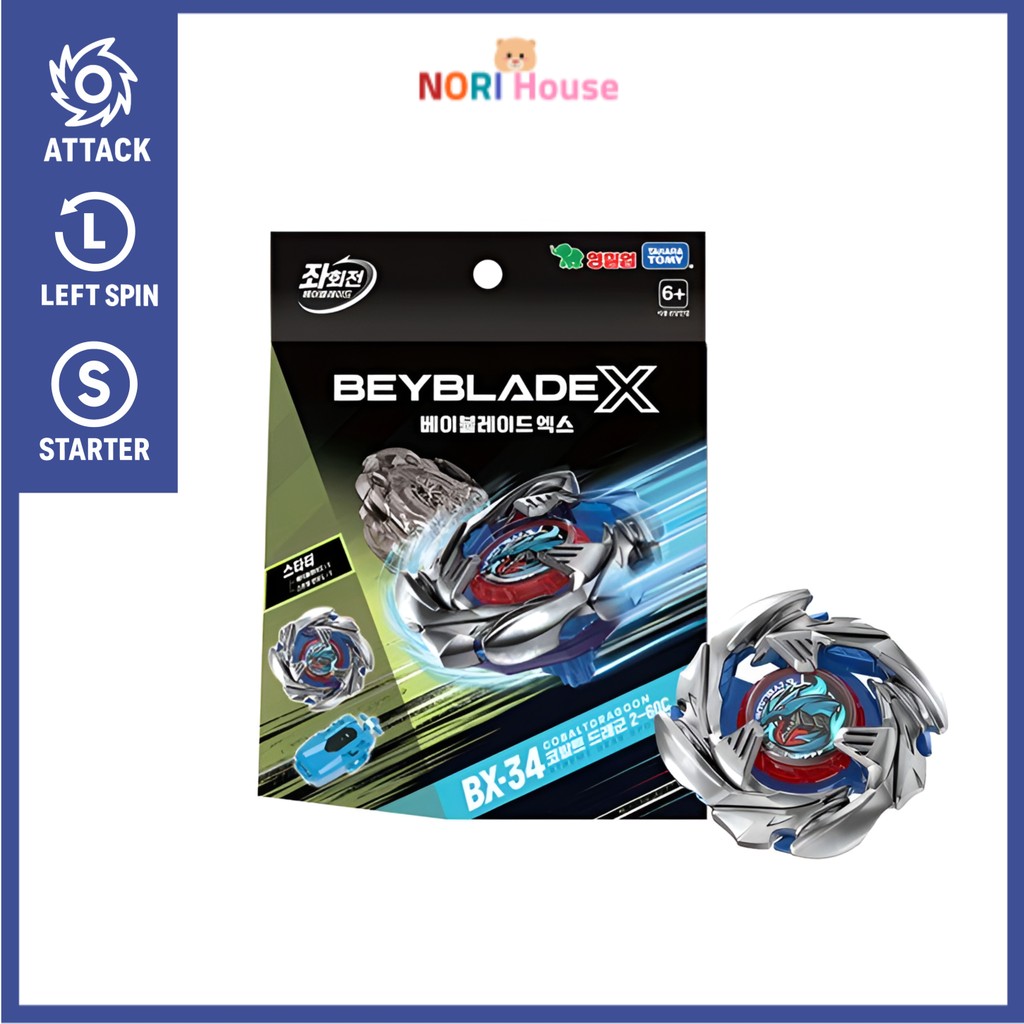 Beyblade X BX-34 Cobalt Dragoon 2-60C Starter Set | Shopee Philippines