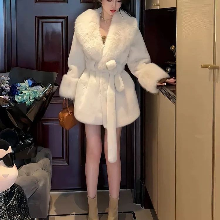 Autumn Winter Fur Narrow Waist Jacket Thickened Winter Fur Keep Warm ...