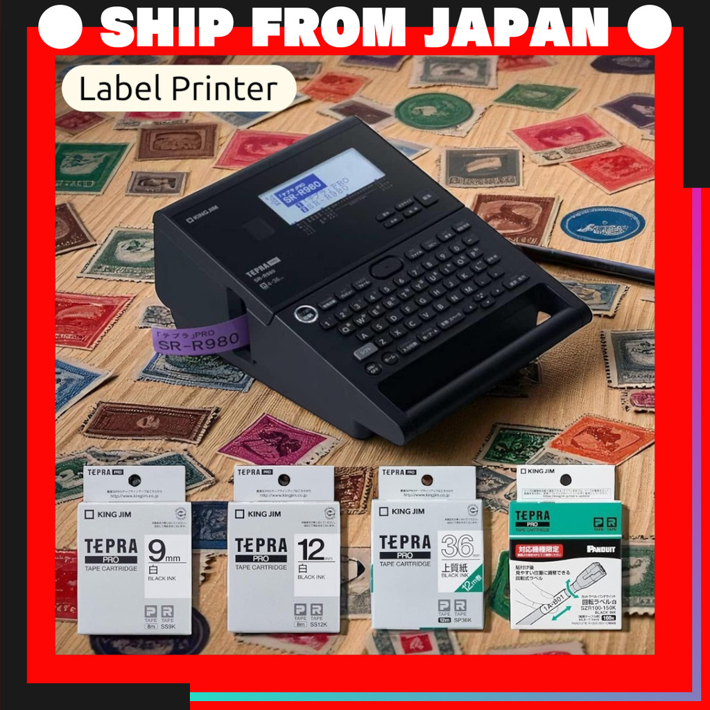 Label Printer "TEPRA" PRO SR-R980 Bundle Set with Various Cartridge ...