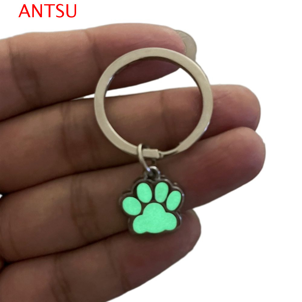 ANTSU Luminous Paw Keychain, Glow in Dark Animal Footprints Cat Paw ...