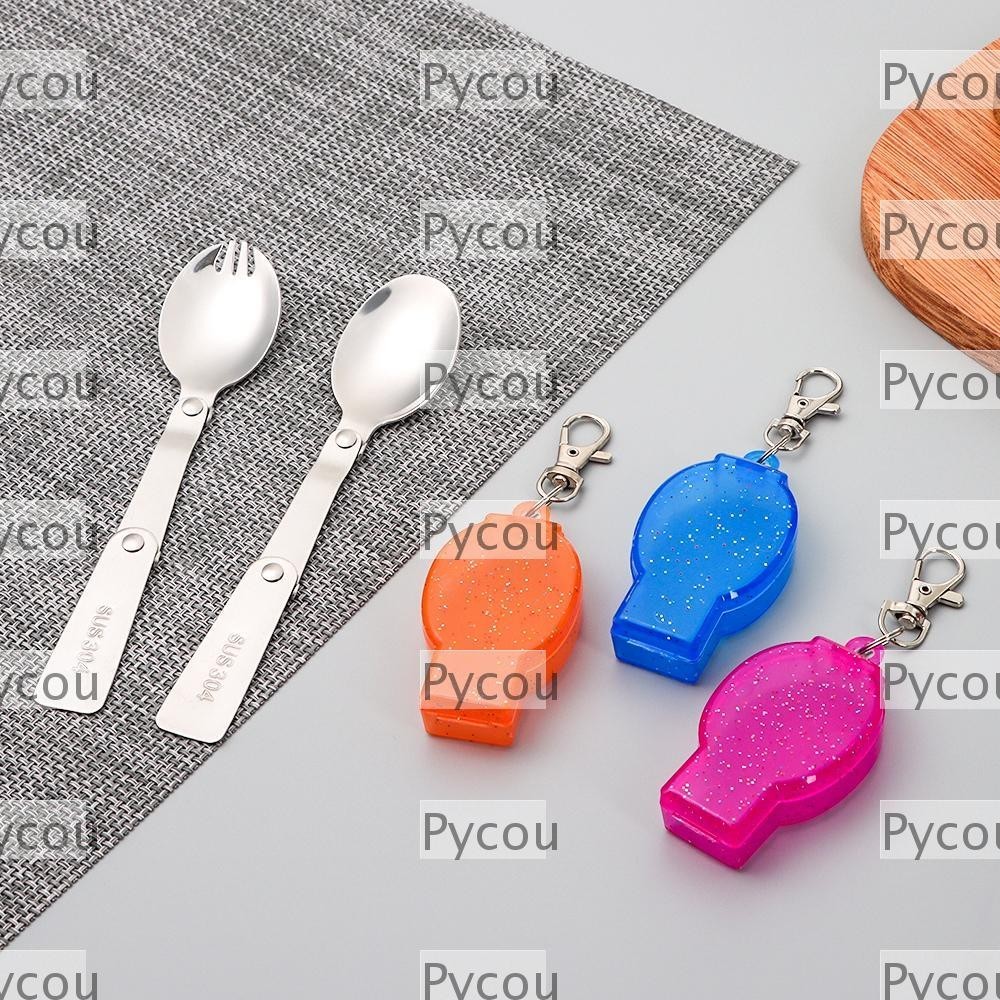 PYCOU Pocket Spoon Fork Light Small Picnic Accessories Utensil ...