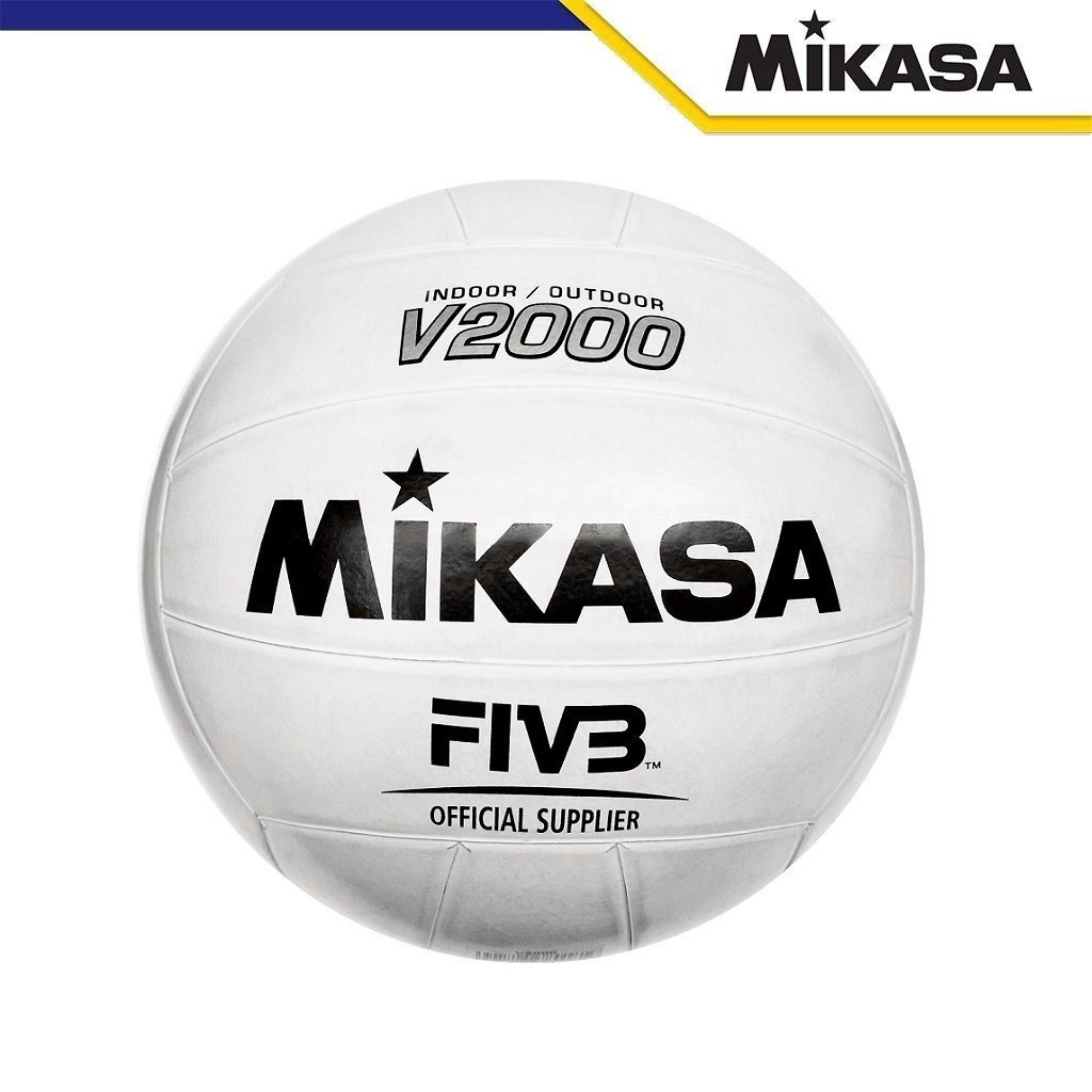 Mikasa V2000 Volleyball Size 5 with Rubber Cover (White) | Shopee ...