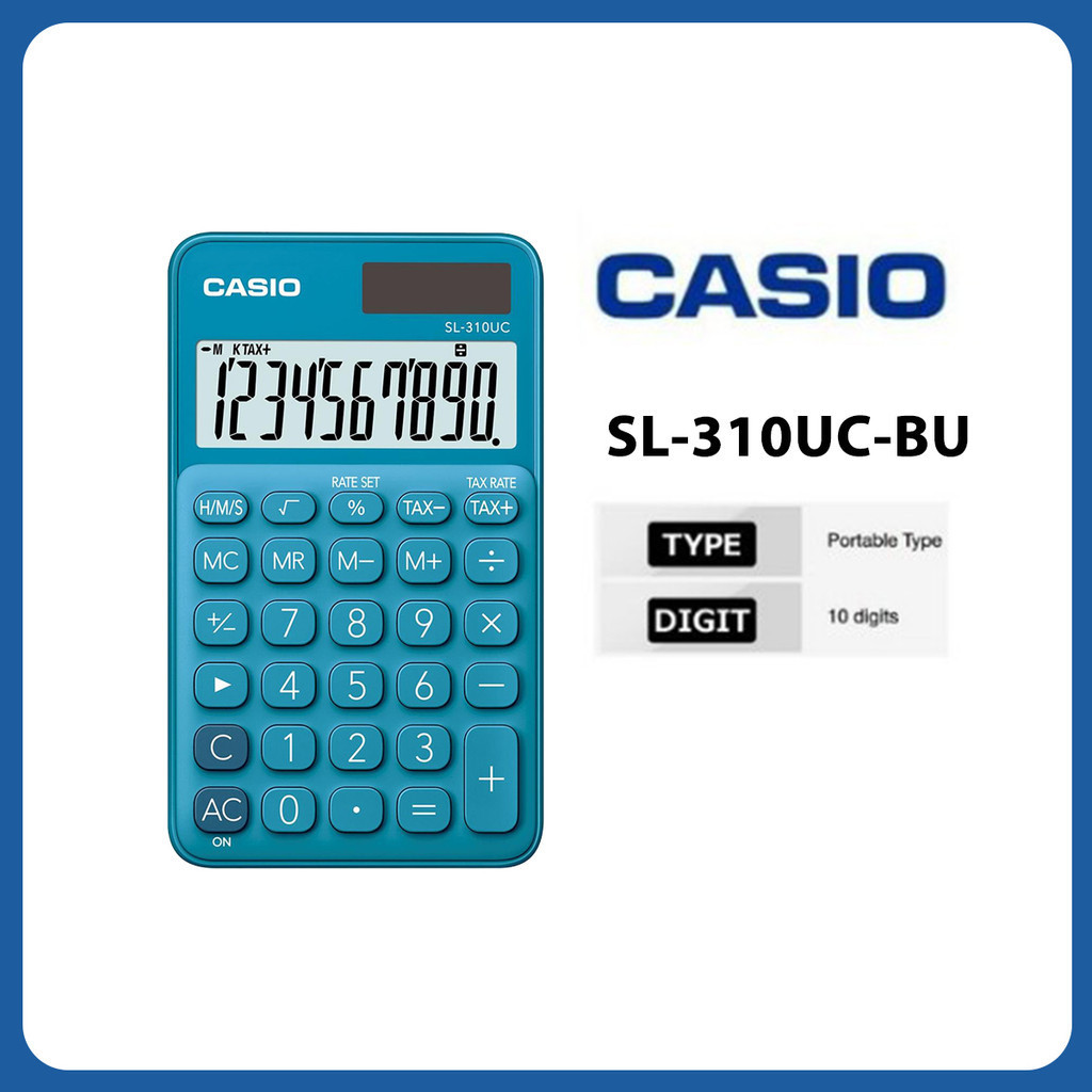 Casio SL-310UC-BK (Blue) Colorful Pocket Calculators MY STYLE ...