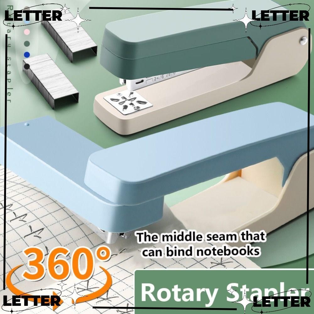 LET Stapler, Use 24/6 Staples 360 Degree Rotary Long Stapler, Portable ...