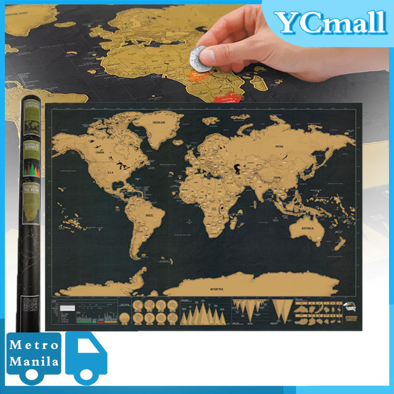 1pcs Scratch Map Travel Edition Scratch World Map Poster Travel Log ...