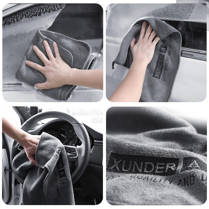 High-end Microfiber Auto Wash Towel Car Cleaning Drying Cloth Hemming ...