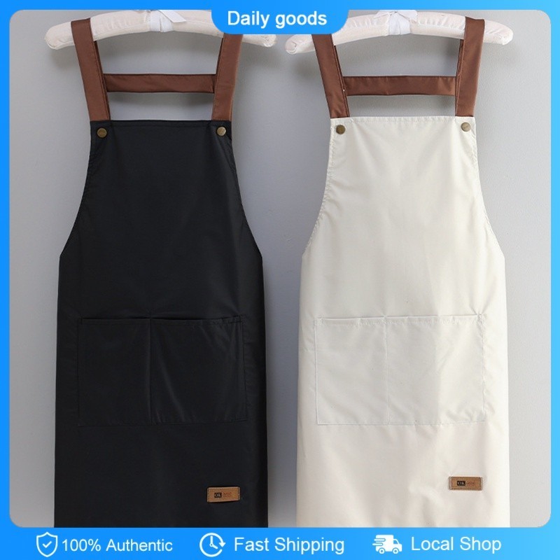 Household Canvas Waterproof and Oil Proof Apron Restaurant Kitchen ...