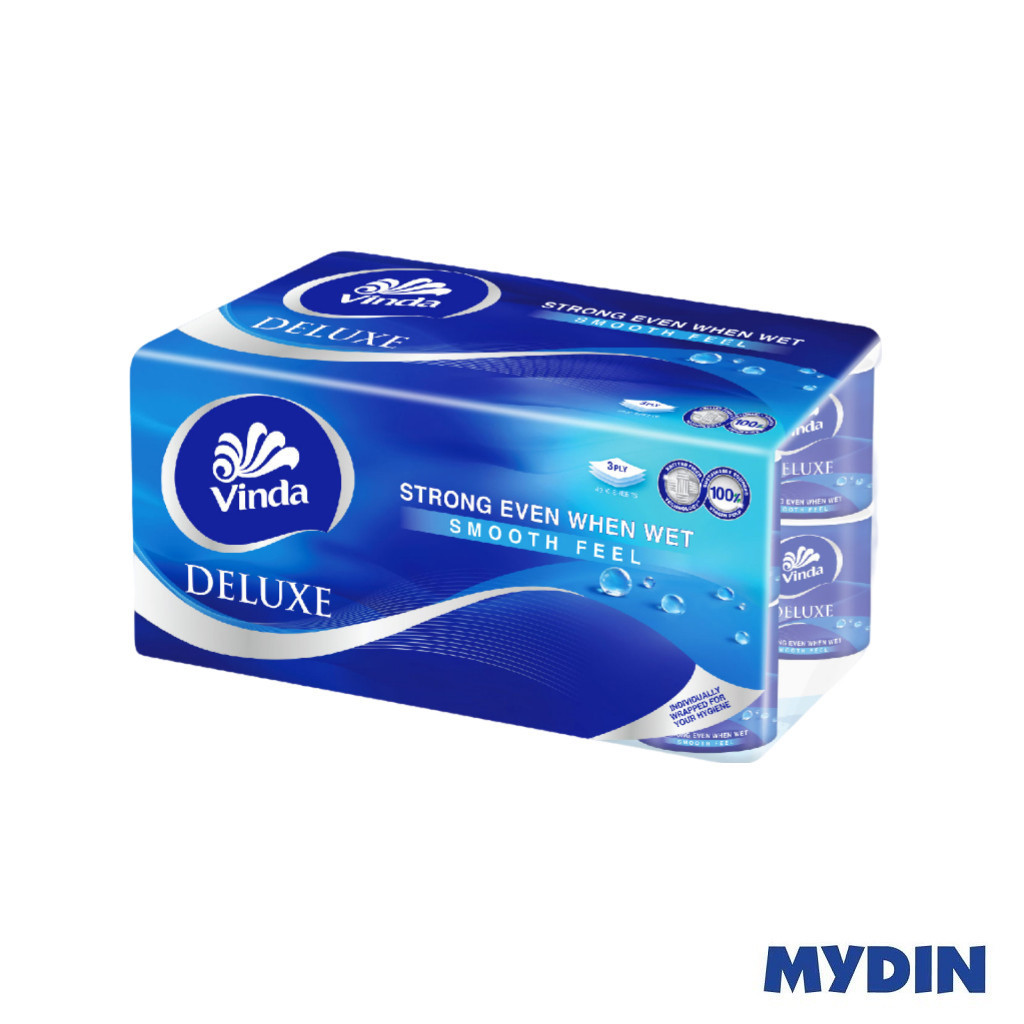 Vinda Deluxe Smooth Feel Toilet Tissue 3 ply (250 sheets x 16 rolls ...
