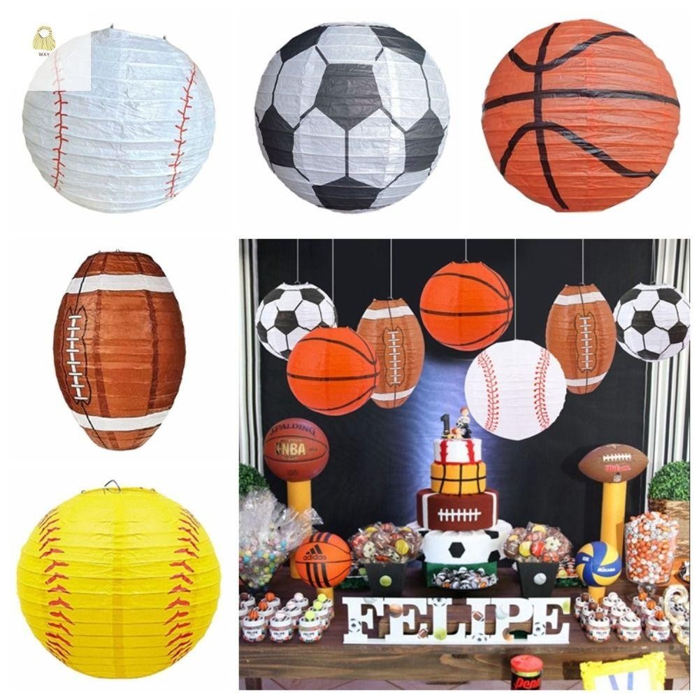 WAY Basketball Football Baseball Lantern, DIY Sports Theme Rugby Paper ...