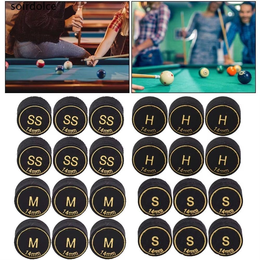SOIRDOLCE Snooker Cue Tip, Leather Multi Layers Billiard Heads Tips ...