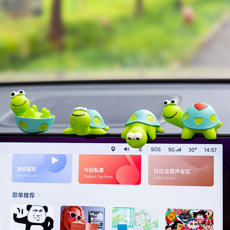 Popular Cute Cartoon New Resin Turtle Decoration Computer Vehicle ...
